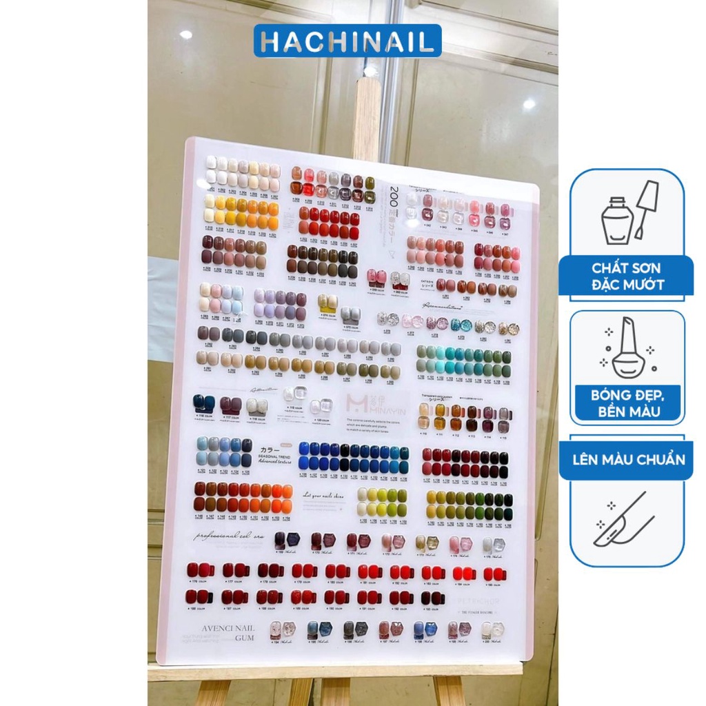 Set sơn gel thạch nhũ Minayin 200 màu set sơn gel 200 màu đặc mướt kèm ...