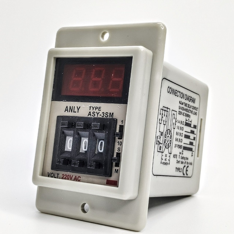 Rơ le thời gian Anly, timer swith Anly ASY-3SM - 999S- 999M kèm theo đế rơ le | Shopee Việt Nam