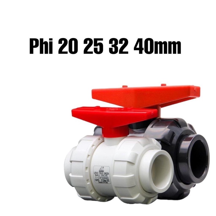 Van Bi Rắc Co SANKING Màu Đen Và Trắng Tay Cầm Đỏ Phi 20 25 32 40mm | Shopee Việt Nam