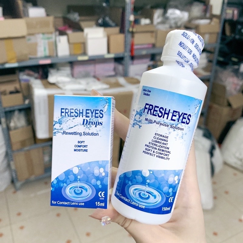 (ComBo)Nước ngâm lens - Nước nhỏ mắt lens Fresh Eyes chính hãng Hàn ...