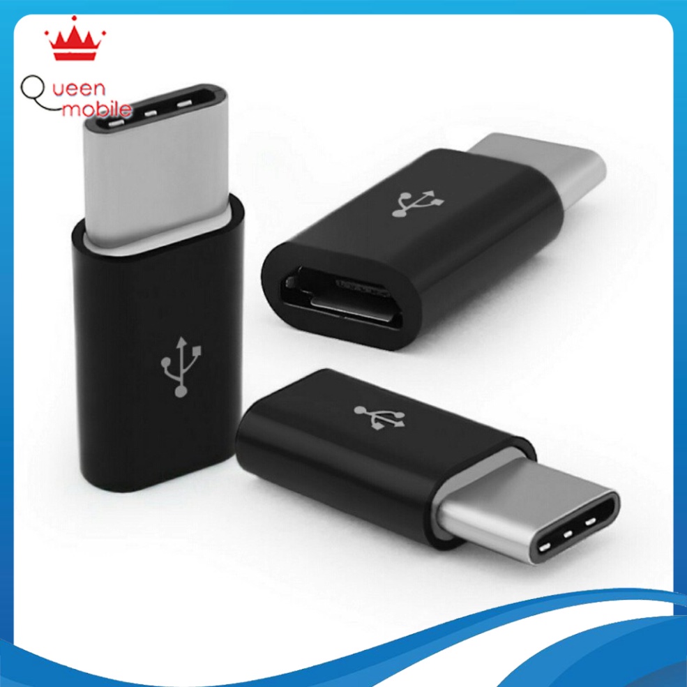 Đầu chuyển đổi Micro USB sang USB Type C (màu trắng) [Queen Mobile] | Shopee Việt Nam