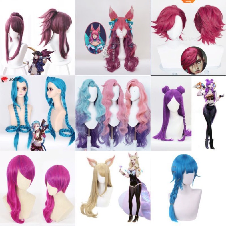 [Sẵn] Nhiều mẫu LOL - Wig/tóc giả Kaisa/Evelynn/Ahri/Jinx - Liên Minh Huyền Thoại - League of ...
