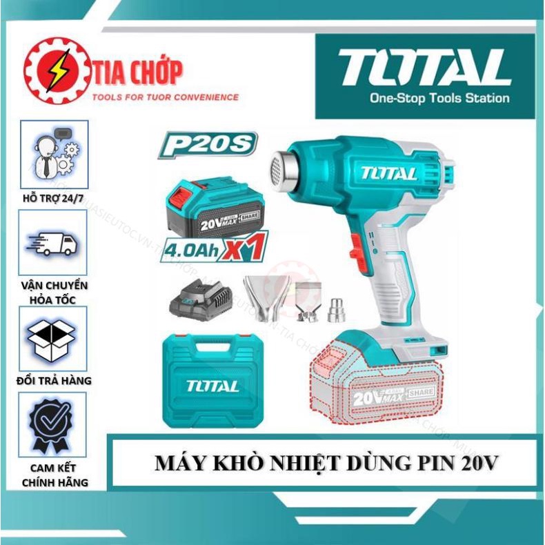 Máy Thổi Nhiệt Dùng Pin 20V TOTAL -- TBLI20025 -- | Shopee Việt Nam