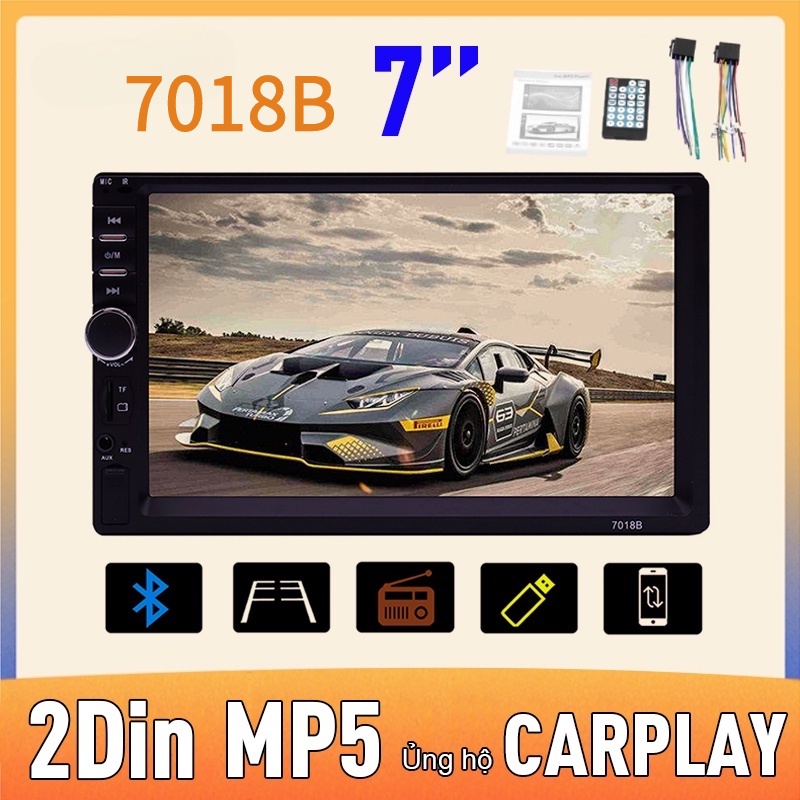 7 inch Xe MP5 Player Bluetooth Radio Quay lại Camera Video Player 7018B ...