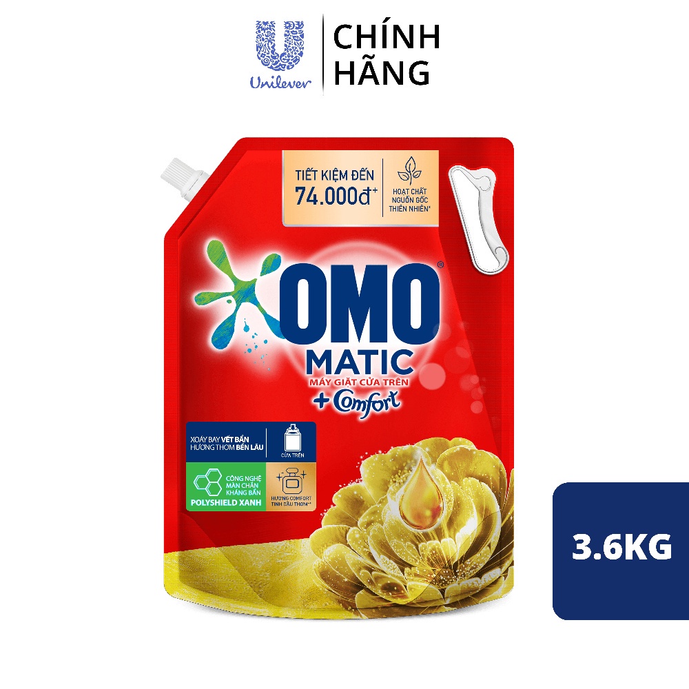 NƯỚC GIẶT OMO MATIC COMFORT TINH DẦU THƠM 3,6kg | Shopee Việt Nam