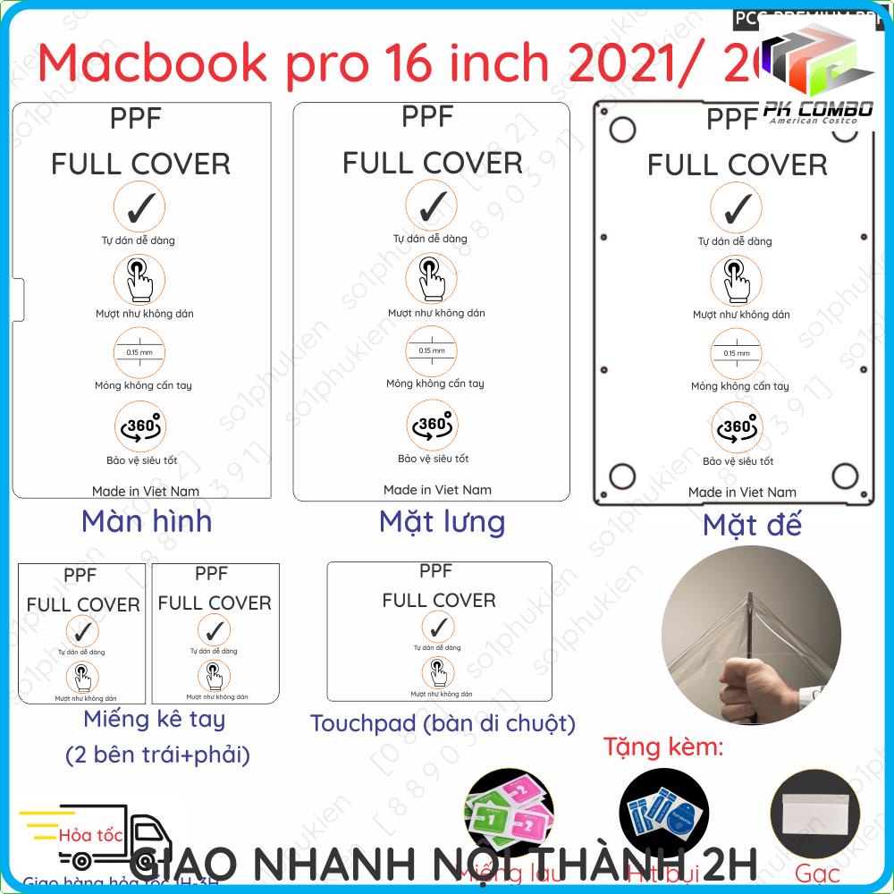 Dán PPF Macbook pro 16 inch 2021/ 2023 loại trong, nhám dành cho màn ...