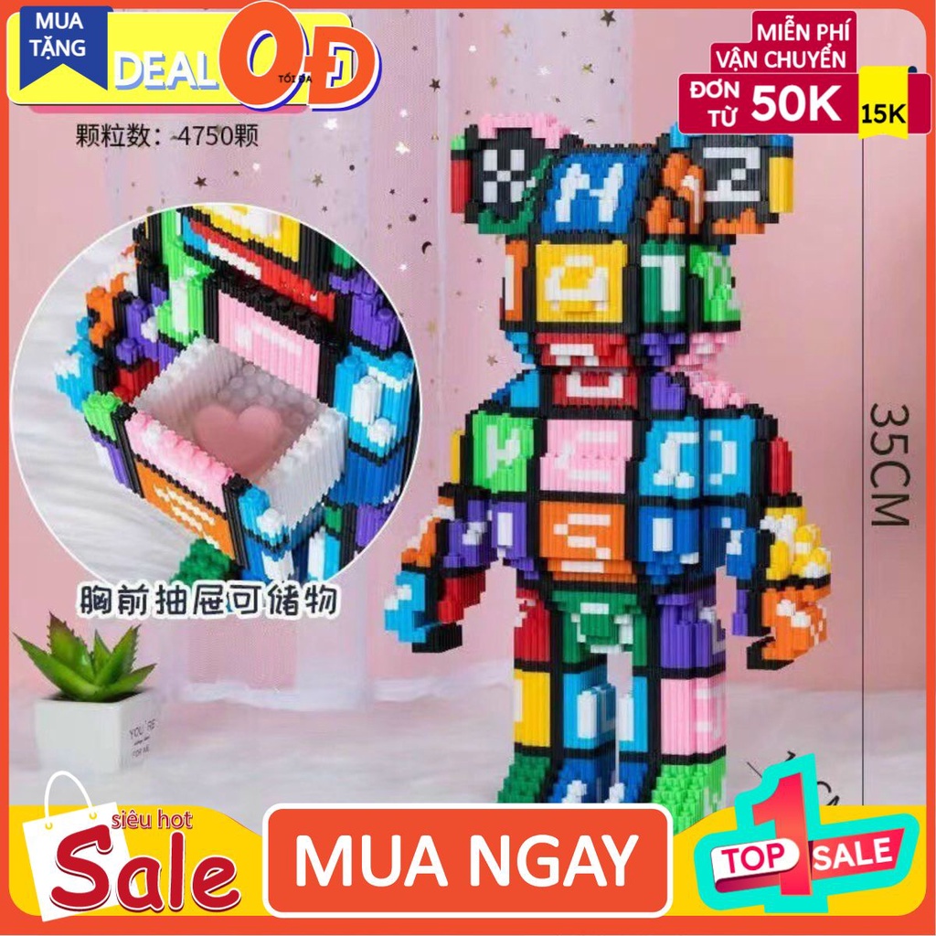 Mô hình lắp ráp lego gấu Bearbrick 32.5cm Mẫu Gấu Chữ và Gấu Jinx Siêu ...