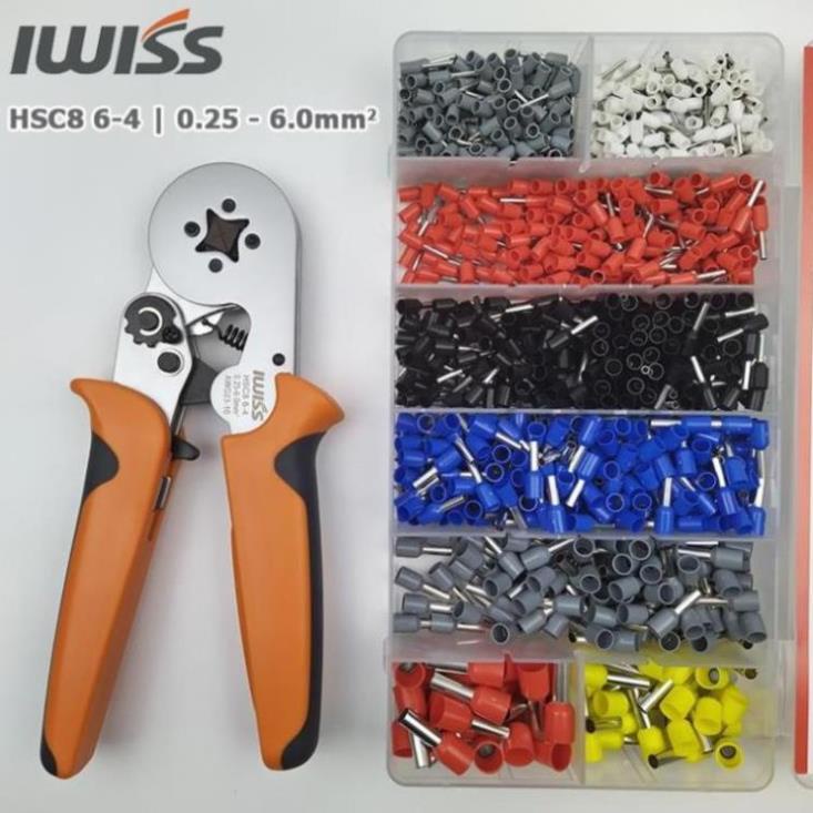 Kìm bấm cos vuông IWISS HSC8 6-4 tự điều chỉnh cos ống tròn cos pin | Shopee Việt Nam
