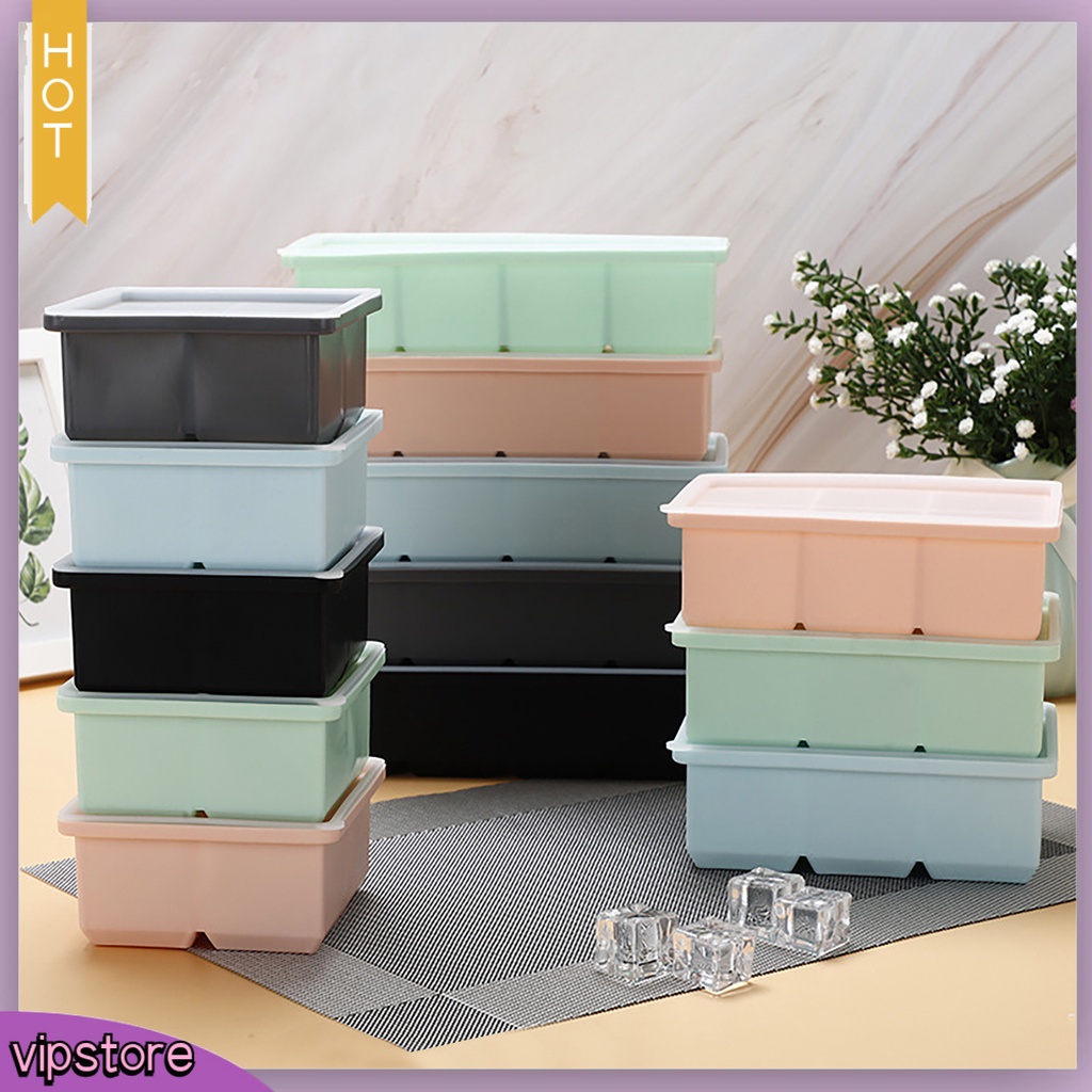 {VIP} Khay Làm Đá Viên Bằng Silicon Trong Suốt Có Nắp Đậy 4 / 6 / 8 Ô ...