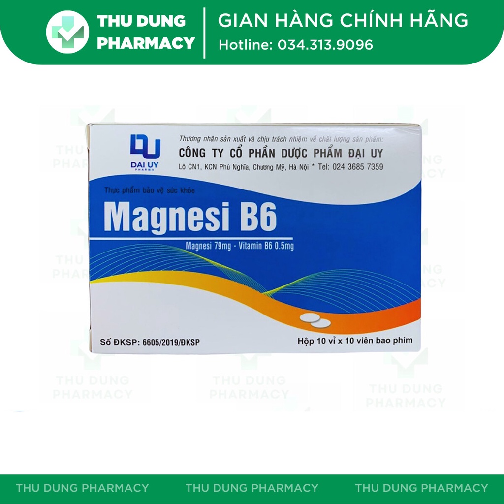 Bổ Sung Magie Và Vitamin B6, Mgb6 Đại Uy – Nhà thuốc Thu Dung | Shopee ...