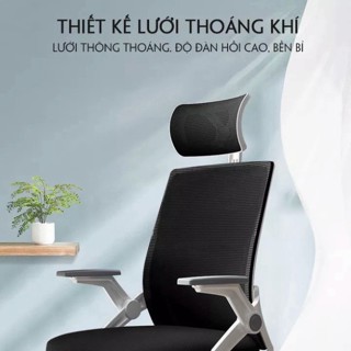 Ghế công thái học,ghế văn phòng chân xoay lưng lưới thoáng khí,có tựa đầu,nâng hạ cao thấp,đệm ...