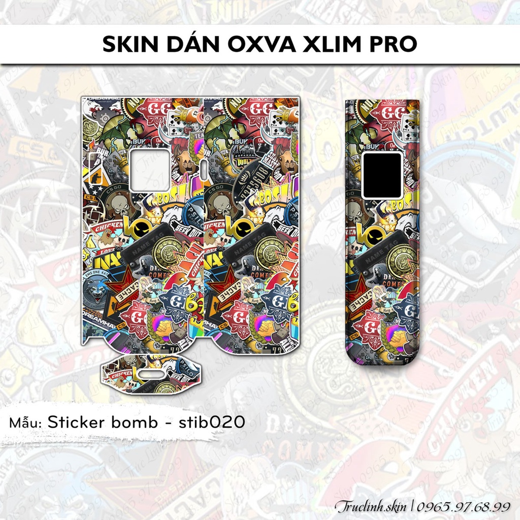 Skin dán Xlim Pro mẫu Sticker bomb - stib020 | Miếng dán 4 lớp chống ...