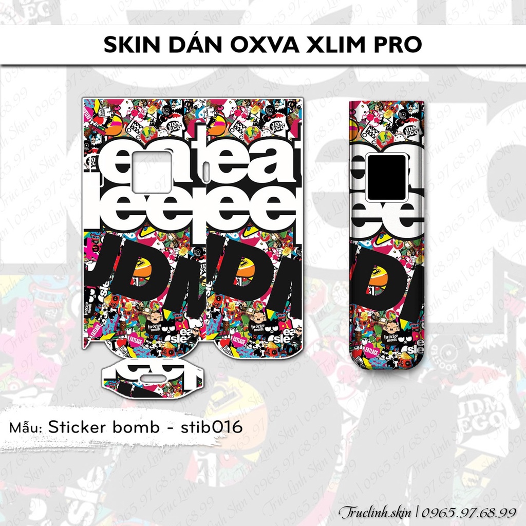 Skin dán Xlim Pro mẫu Sticker bomb - stib016 | Miếng dán 4 lớp chống ...