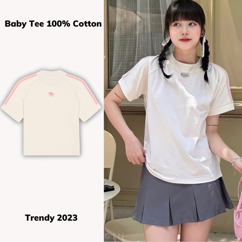 Áo thun baby tee Killsystem form fit Jessi,áo baby tee màu Trắng logo K ...