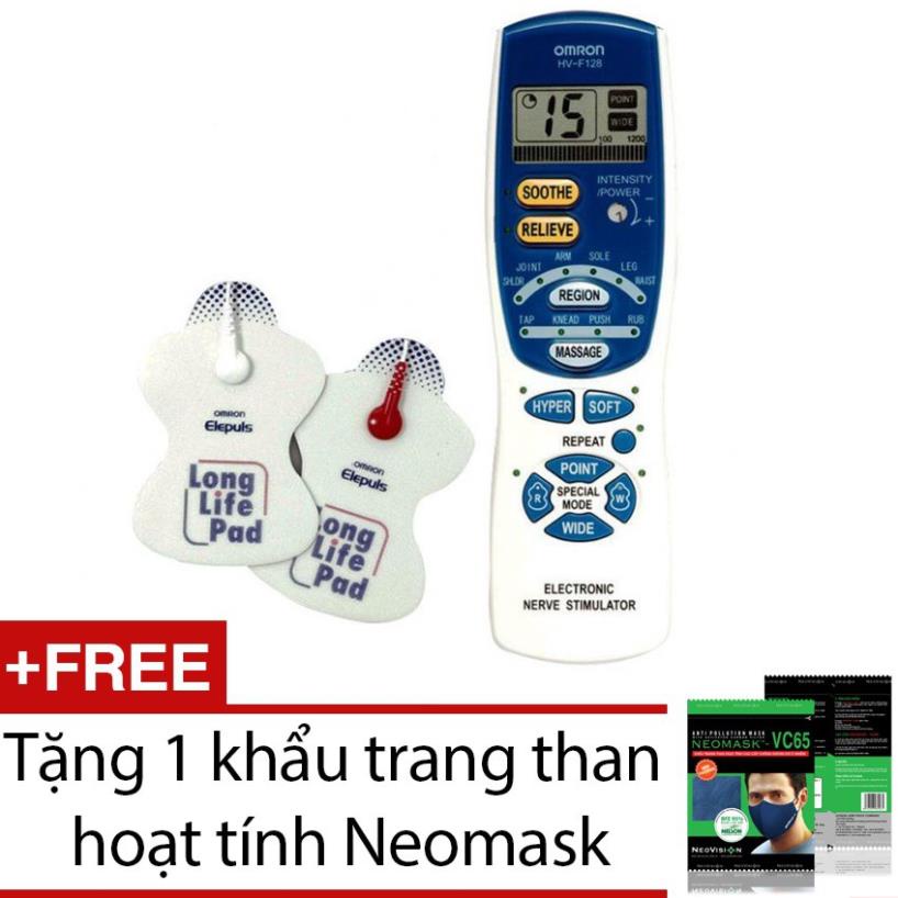 Máy massage Omron HV-F128 (Trắng) + Tặng 1 khẩu trang than hoạt tính Neomask | Shopee Việt Nam