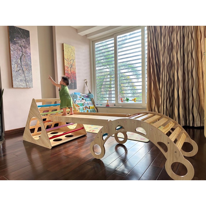 ANHA KIDS -Tam giác vận động 4 mặt chuyển đổi, đồ chơi vận động ...