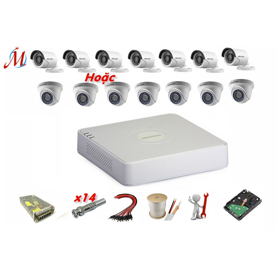 Trọn bộ 7 camera Hikvision 1.0 Megapixel | Shopee Việt Nam