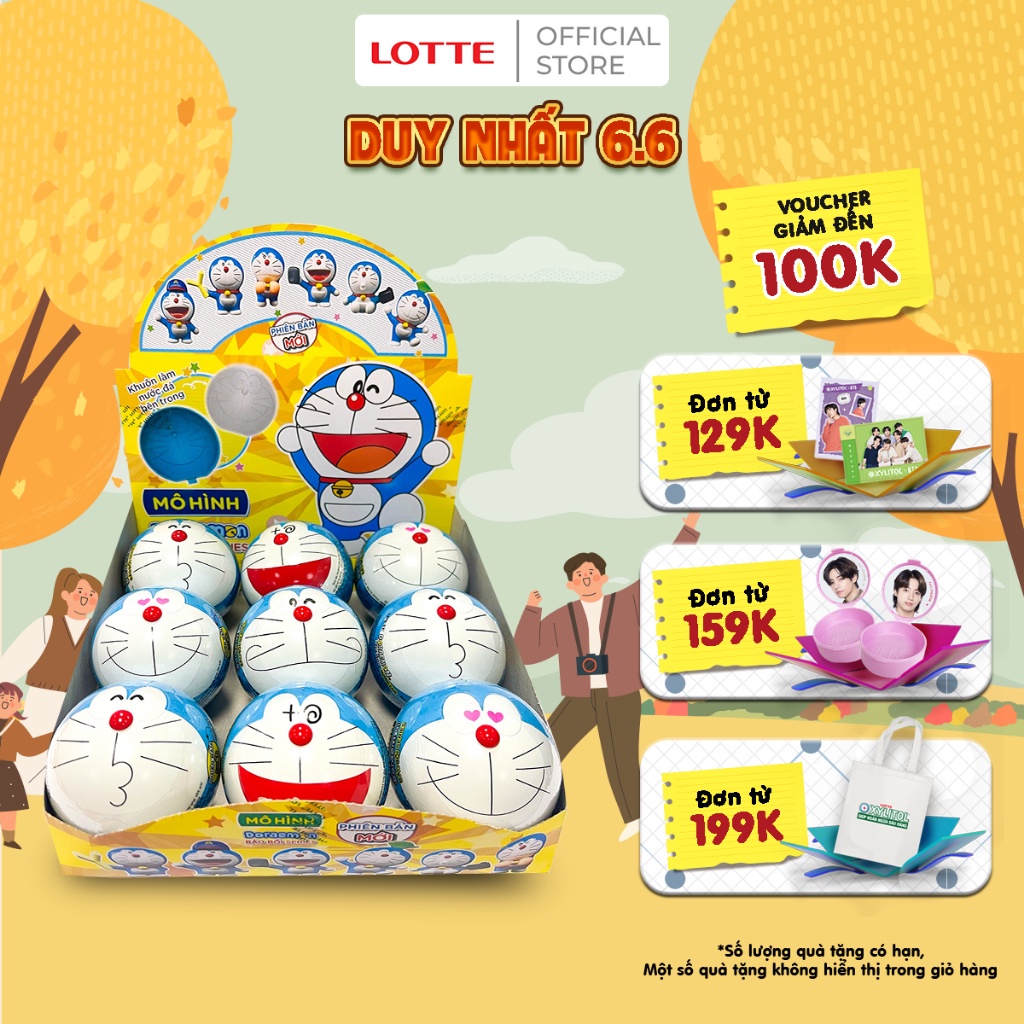 Combo 3 Bóng Lotte Doraemon - Kẹo gum hương cam 3g/hũ ( Mẫu Ngẫu Nhiên ...