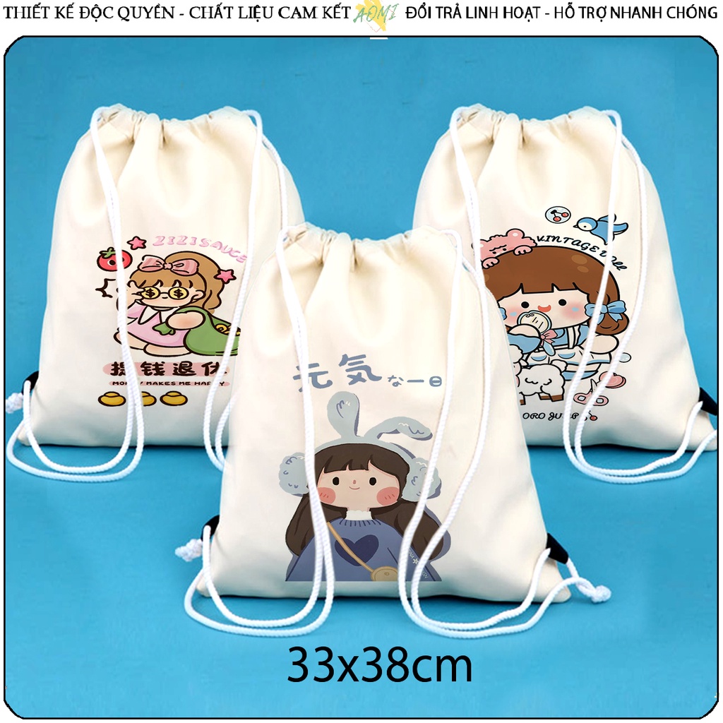 BALO MINI BABY SCHOOL GIRL CUTE AOMVN DÂY RÚT ĐEO VA 33x38cm NHỎ XNH ...