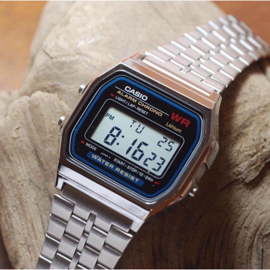 (Thẻ bảo hành 12 tháng)ồng hồ nam casio A159-A158 Full box- Đồng.hồ ...