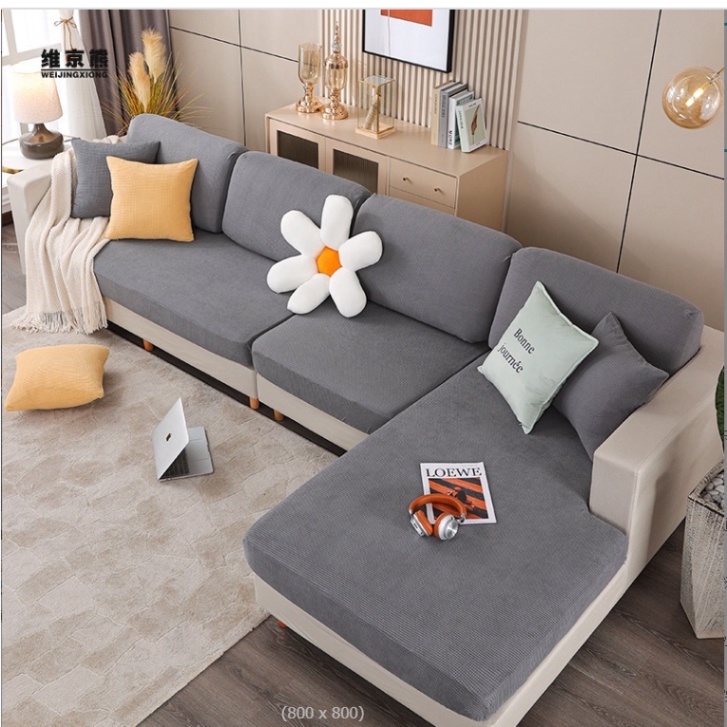(SIZE LỚN+GỐI TỰA) Vải Bọc Nệm Sofa Chữ L, Vỏ bọc gối vuông decor ghế ...