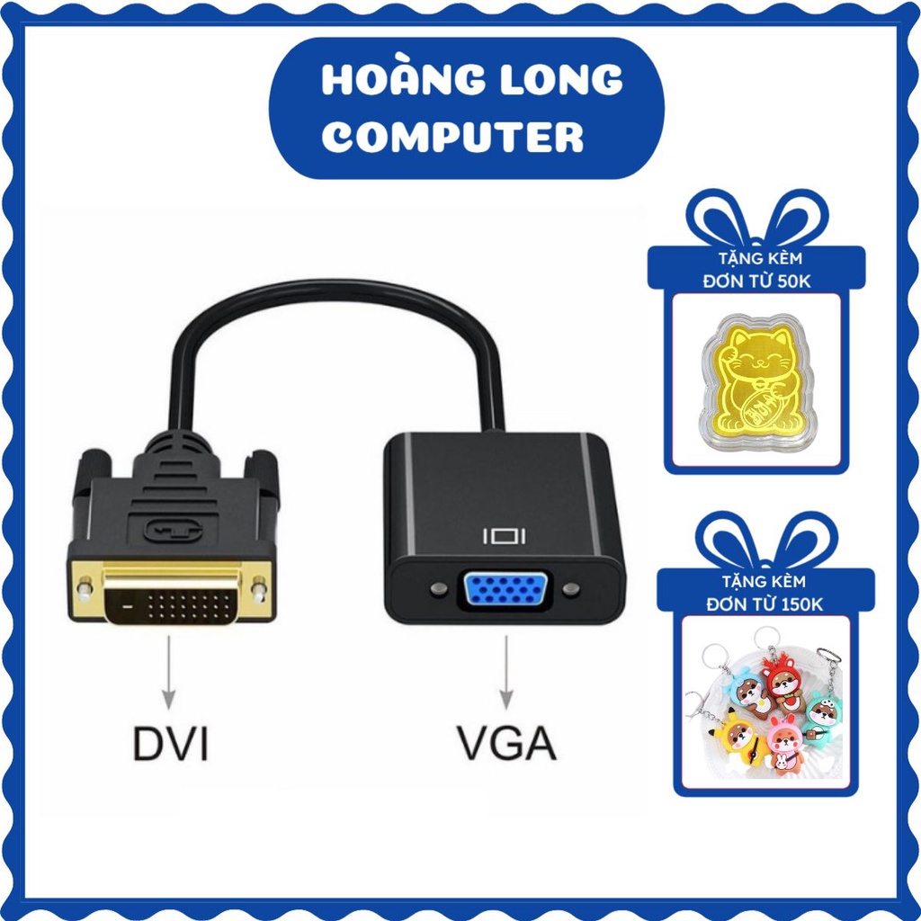 Cáp chuyển DVI (24+1) sang VGA chuẩn D cao cấp Có IC - Dây DVI to DVI HDMI to DVI 1.5M giá rẻ ...