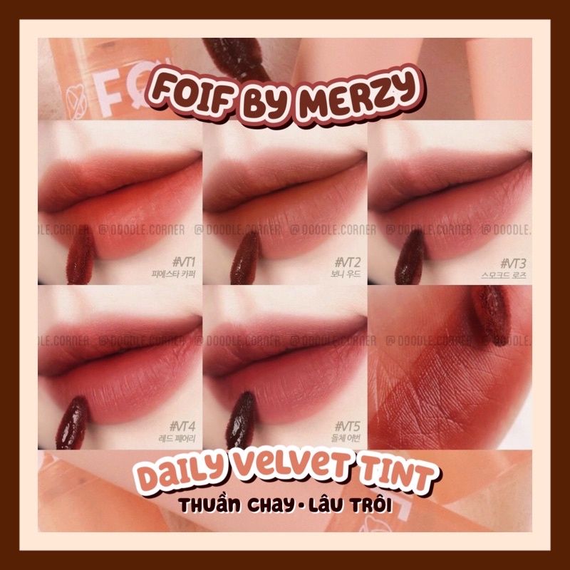 [FOIF by Merzy] Son kem lì lâu trôi Foif Daily Velvet Tint | Shopee ...