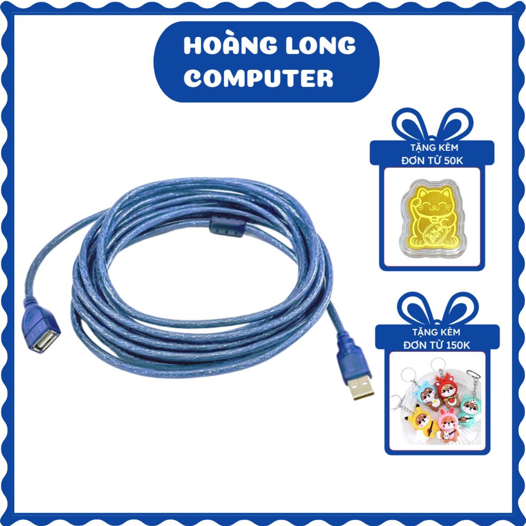 Dây USB Nối Dài 1.5M 3M 5M 10M chống nhiễu loại tốt màu Xanh Xám giao ngẫu nhiên mẫu VNET ...