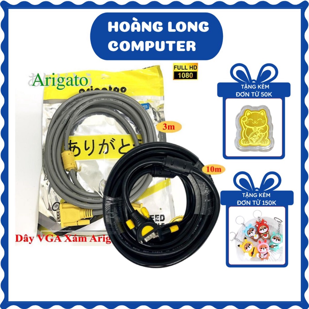 Dây cáp VGA 1.5M 3M 5M Arigato xịn 3+6 3+9 đen tím xám chống nhiễu hàng cao cấp VNET | Shopee ...