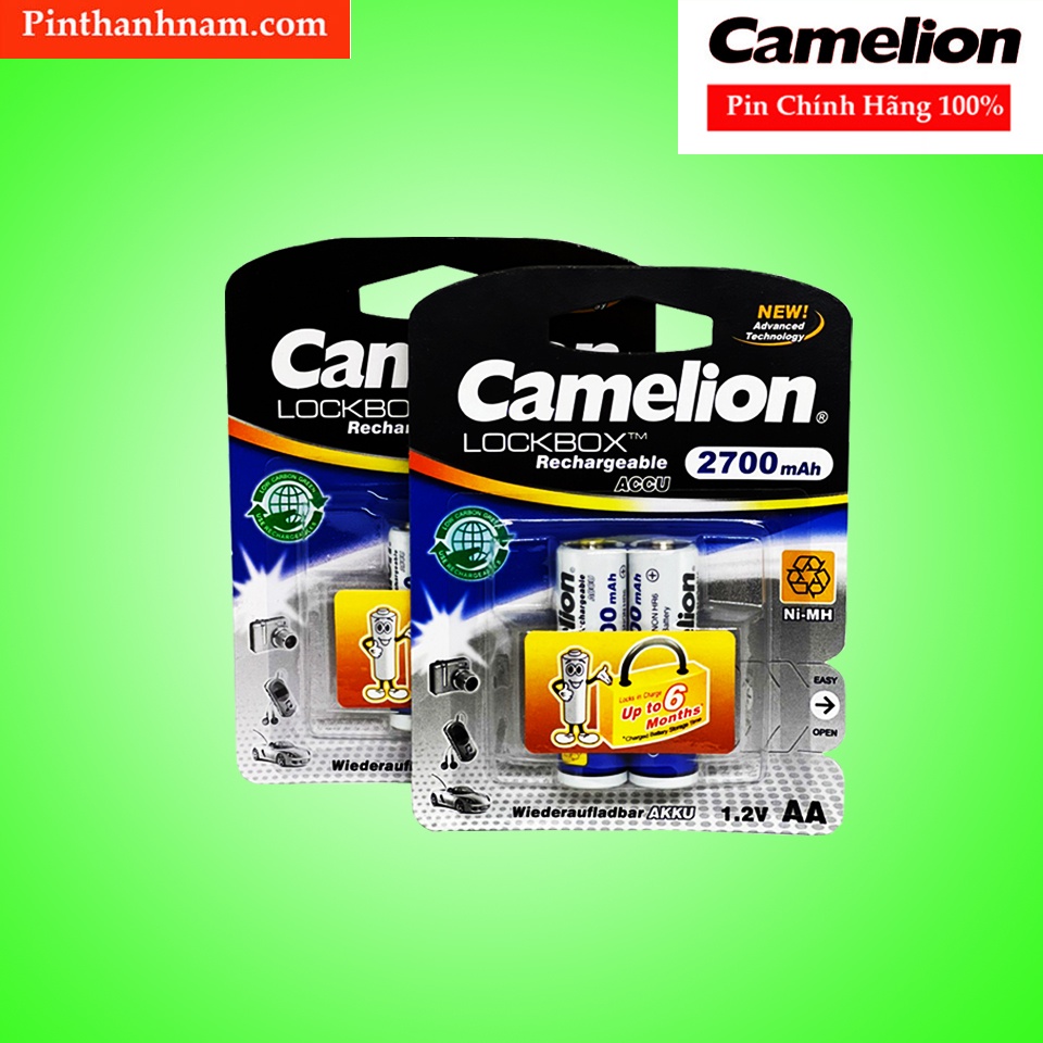 Pin sạc AA Camelion 2700 mAh Vỉ 2 Viên Chất Lượng Cao | Shopee Việt Nam