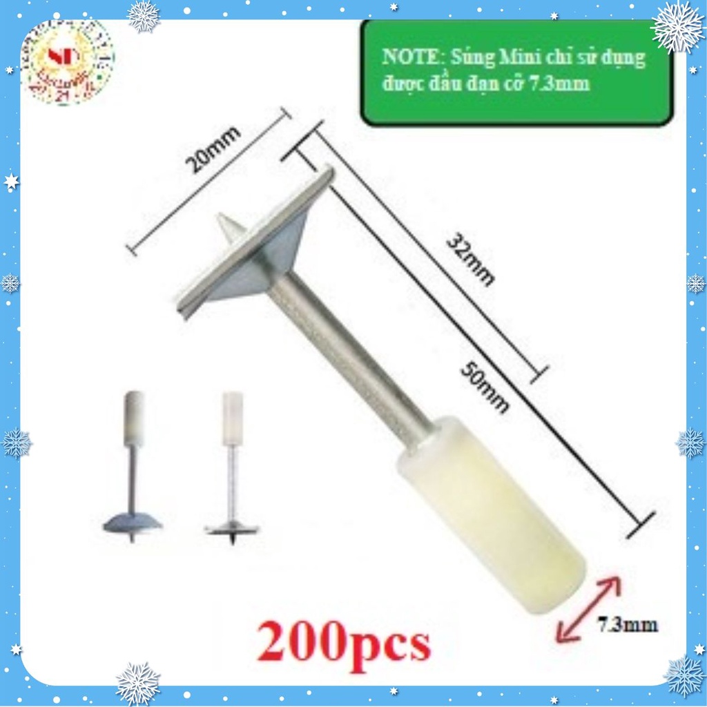 Đinh Hạt Nổ Chuyên Dùng Cho Máy Bắn Đinh Mini S2, S3, SG202, Đinh Bê Tông, Đinh Đĩa Kích Thước 7 ...