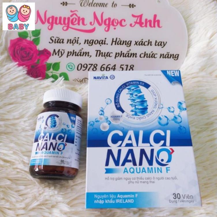 Viên uống Calci Nano Aquamin F - Bổ sung canxi, vitamin D3 giúp xương, răng chắc khỏe hộp 30 ...