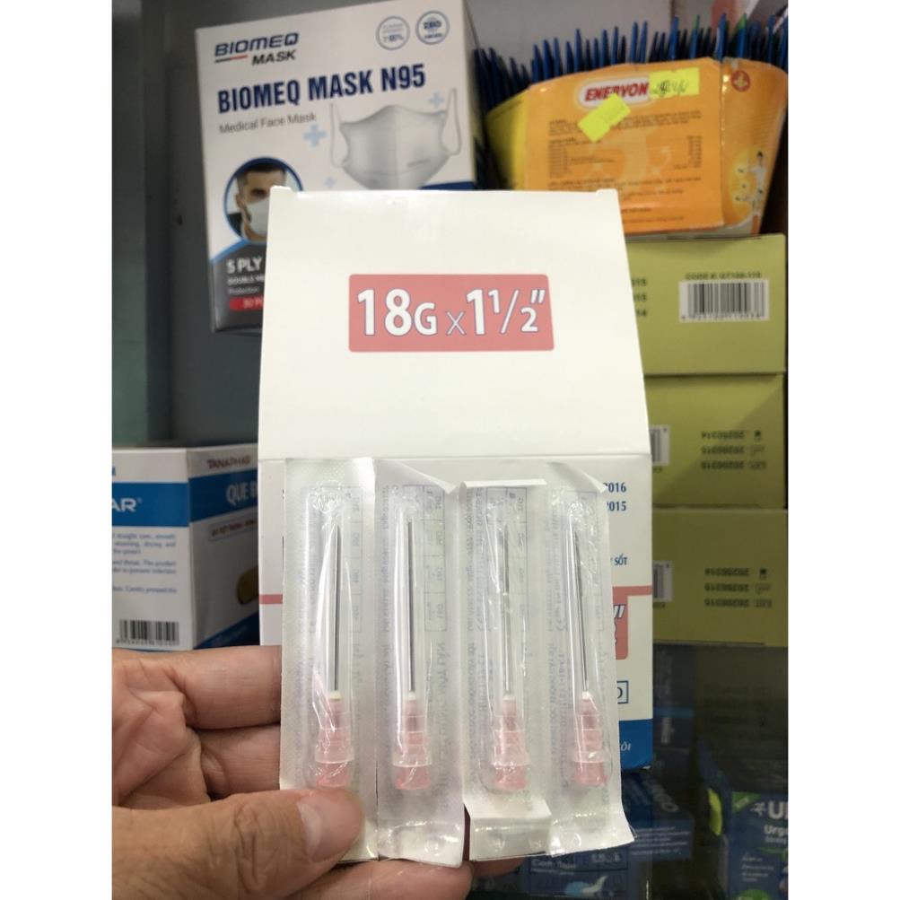 [Hộp 100 cây] SIÊU BÉN - đầu kim tiêm ép vỉ tiệt trùng 18G TANAPHAR - ĐẦU KIM TIÊM SẠC LẤY THUỐC ...