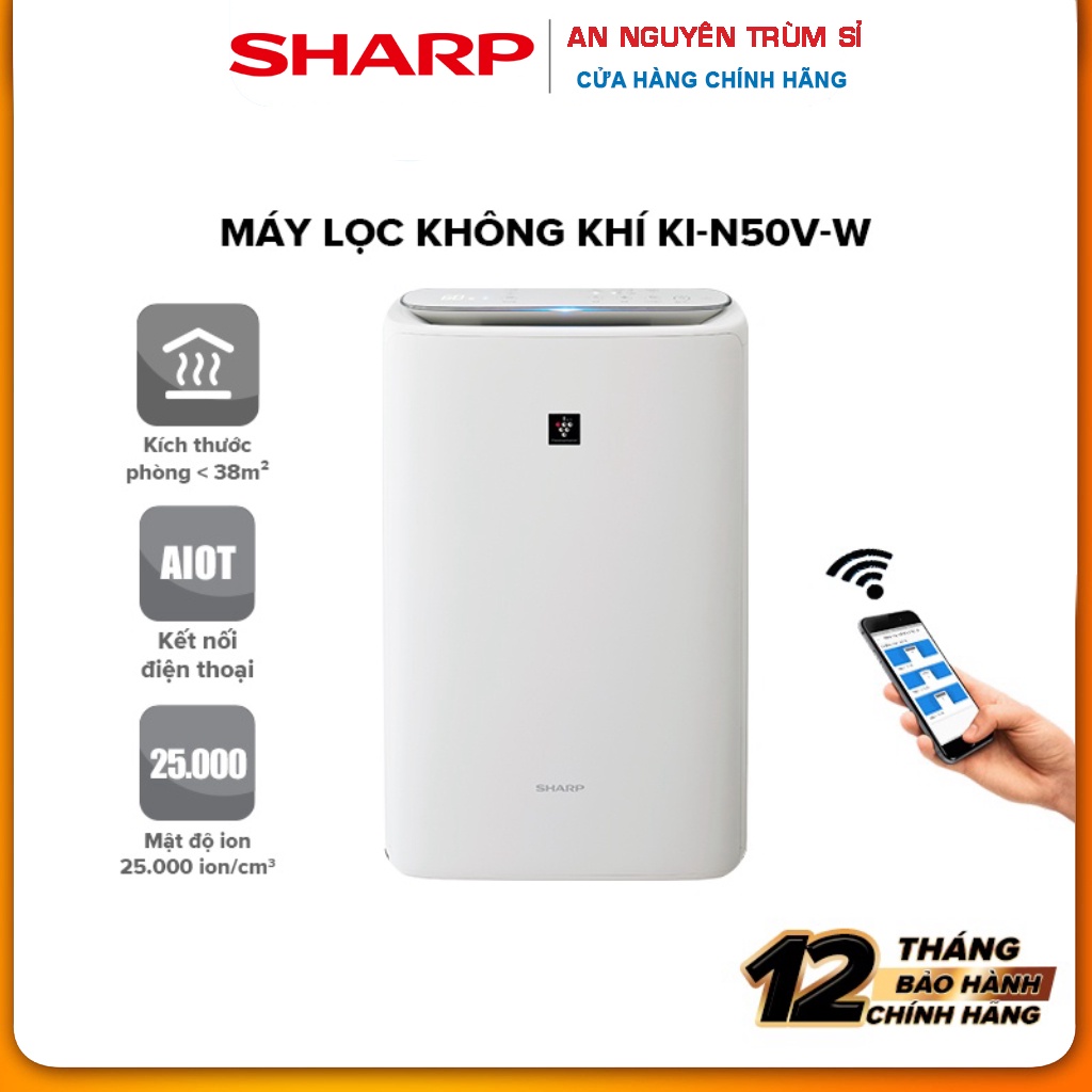 Máy lọc khí và tạo ẩm Sharp KI-N50V-W - Hàng chính hãng bảo hành 12 ...