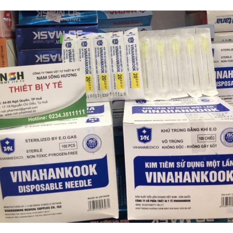 [HỘP 100 CÂY KIM 20G] Kim tiêm sử dụng 1 lần Vinahankook ĐẦU BƠM KIM ...