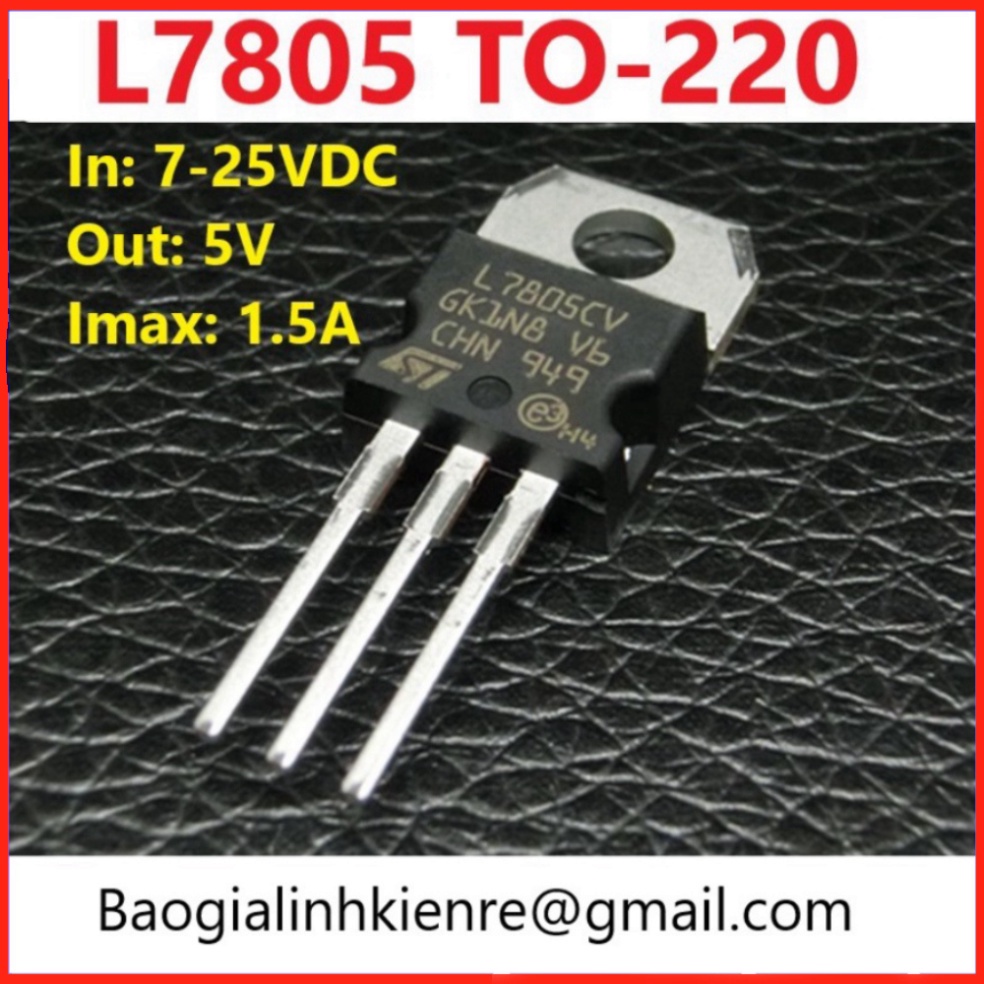 IC Ổn Áp Nguồn 5V 7805 L7805 L7805CV LM7805 7805CV 1.5A TO-220 Chân Cắm ...