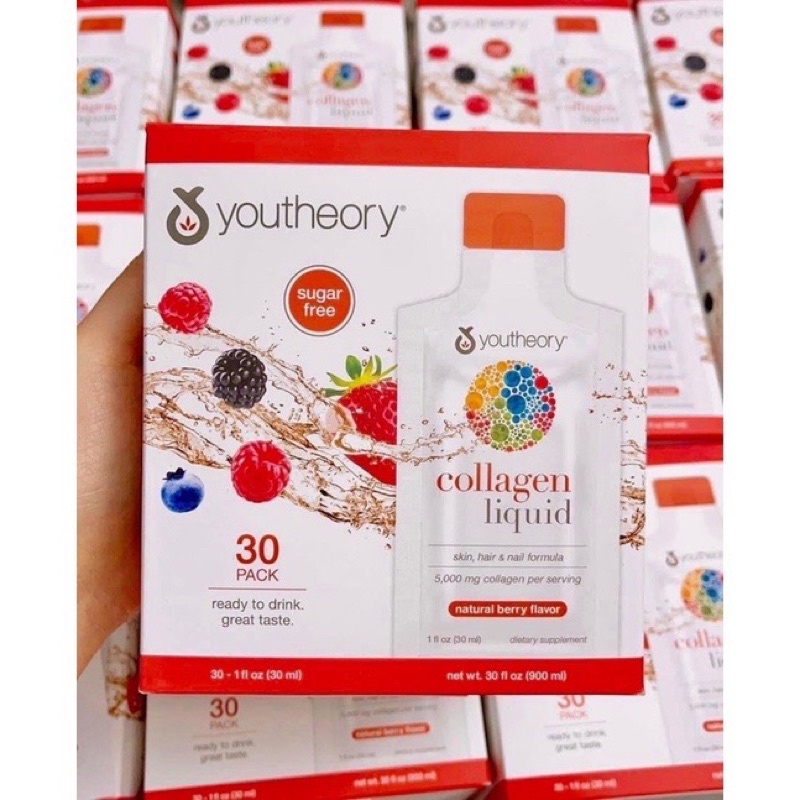 Collagen nước vị dâu berry Youtheory Collagen Liquid Berry Flavor 30ml ...
