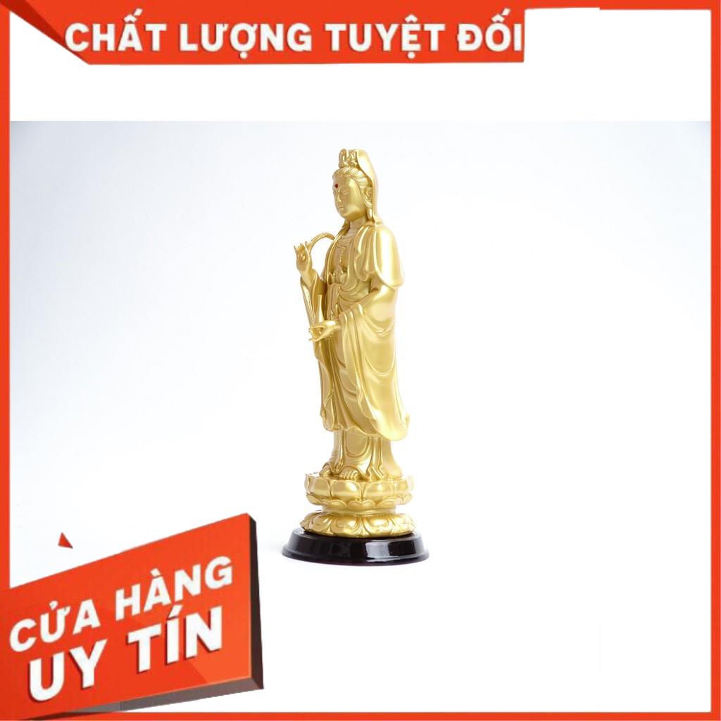 Tượng Phật Bà Quan Thế Âm Bồ Tát đứng nhũ vàng - Cao 25cm | Shopee Việt Nam