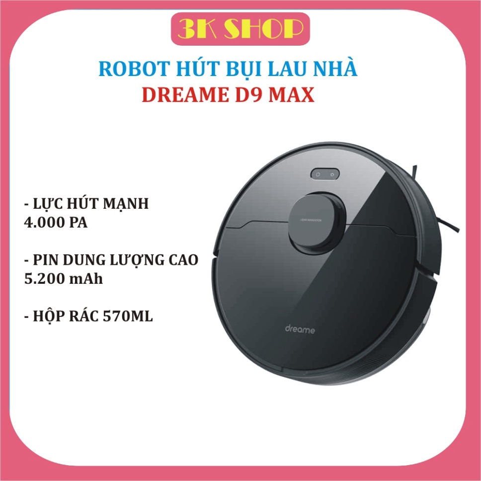 Robot Hút Bụi LAU Nhà Xiaomi Dreame D9 Max – Bản Quốc Tế - LựC Hút 4000 Pa - CHÍNH HÃNG | Shopee ...