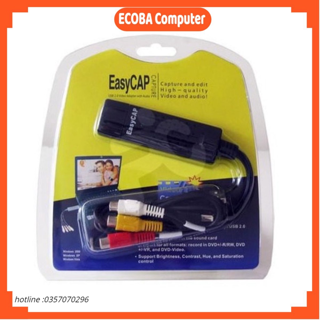 Dây cáp Easycap USB 2.0 Ghi chương trình TV-VCD-DVD-Camera | Shopee ...