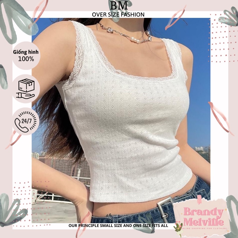 Áo Hai Dây Ren Bản To Ronnie Lace Tank [Brandy Melville] | Shopee Việt Nam