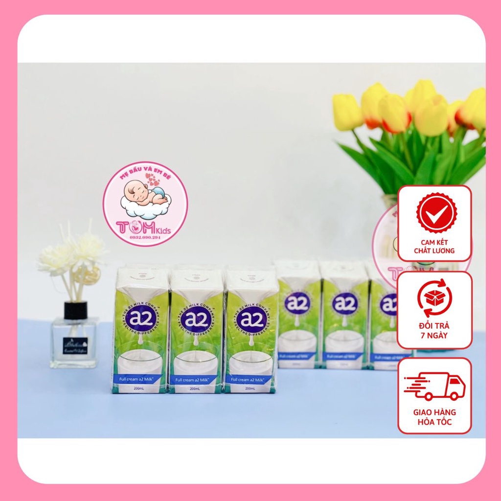 Thùng 24 hộp Sữa tươi tiệt trùng nguyên kem A2 Full Cream Milk nhập khẩu Úc (Hộp 200ml) | Shopee ...