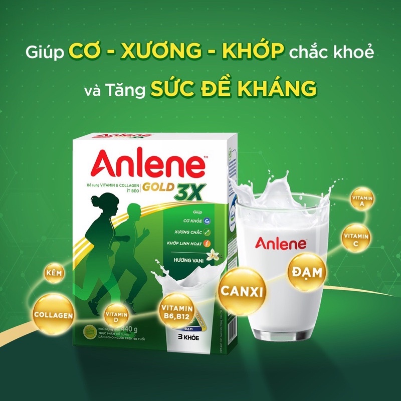 Sữa bột Anlene Gold 3X hương Vanilla hộp giấy 440g | Shopee Việt Nam