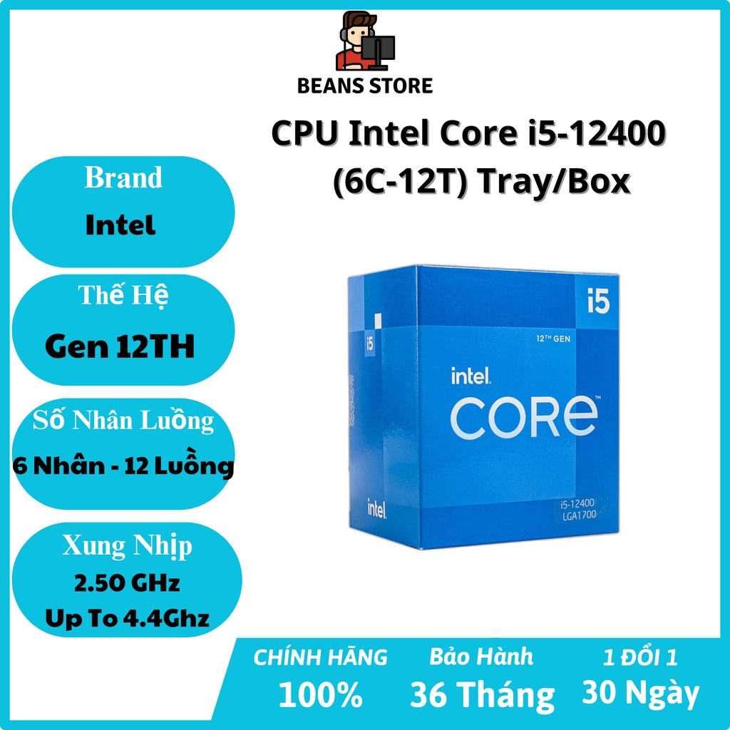 CPU Intel Core I5 12400 | LGA1700, Turbo 4.40 GHz, 6C/12T, 18MB| BOX ...