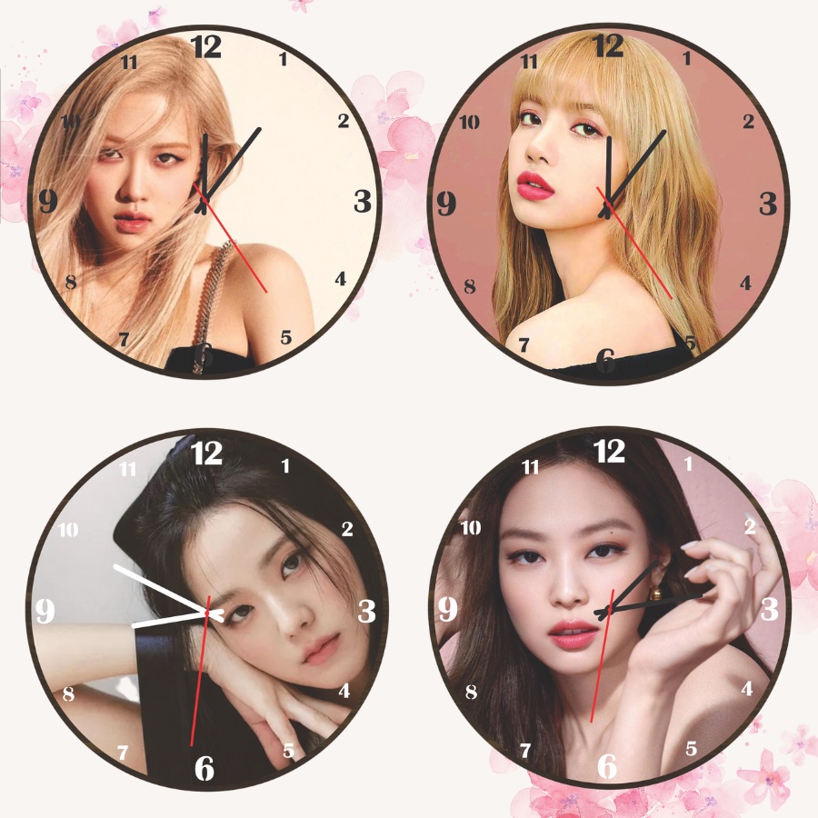 Đồng hồ in ảnh nhóm nhạc Kpop BlackPink - Lisa, Jennei, Jisoo, Rose ...
