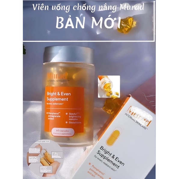 Viên Uống Chống Nắng Cải Tiến Murad BRIGHT & EVEN SUPPLEMENT (60 VIÊN ...