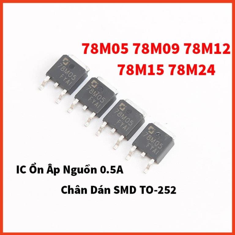 Gói 5 con - IC Ổn Áp Nguồn 78M05 78M09 78M12 78M15 78M24 0.5A Chân Dán ...
