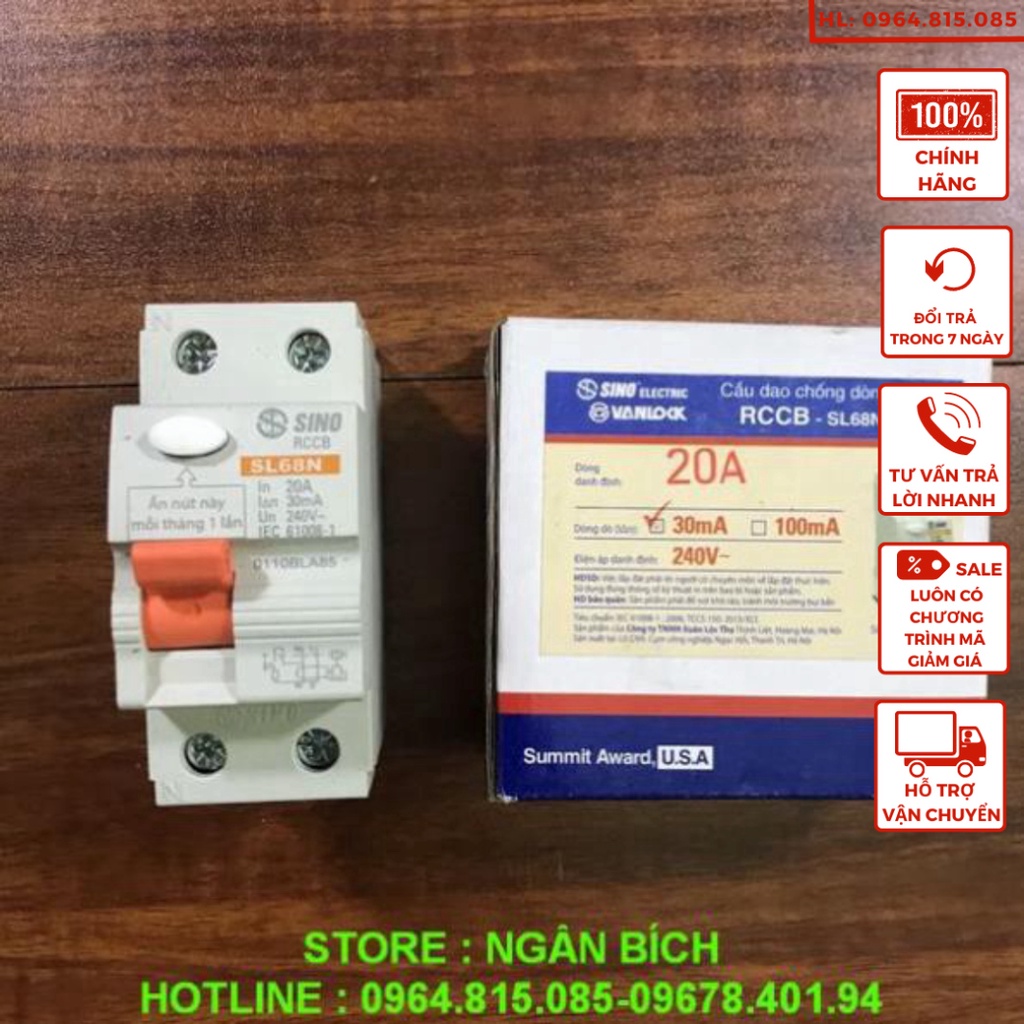 Aptomat chống giật sino SL 68N 20A | Shopee Việt Nam