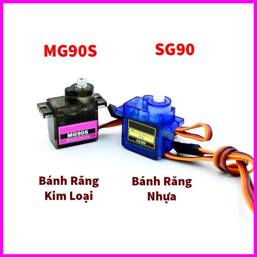 Thiết Bị Lái Servo SG90 MG90S, Động Cơ SG90 MG90 góc quay 180 độ xe đẩy trực thăng, robot ...