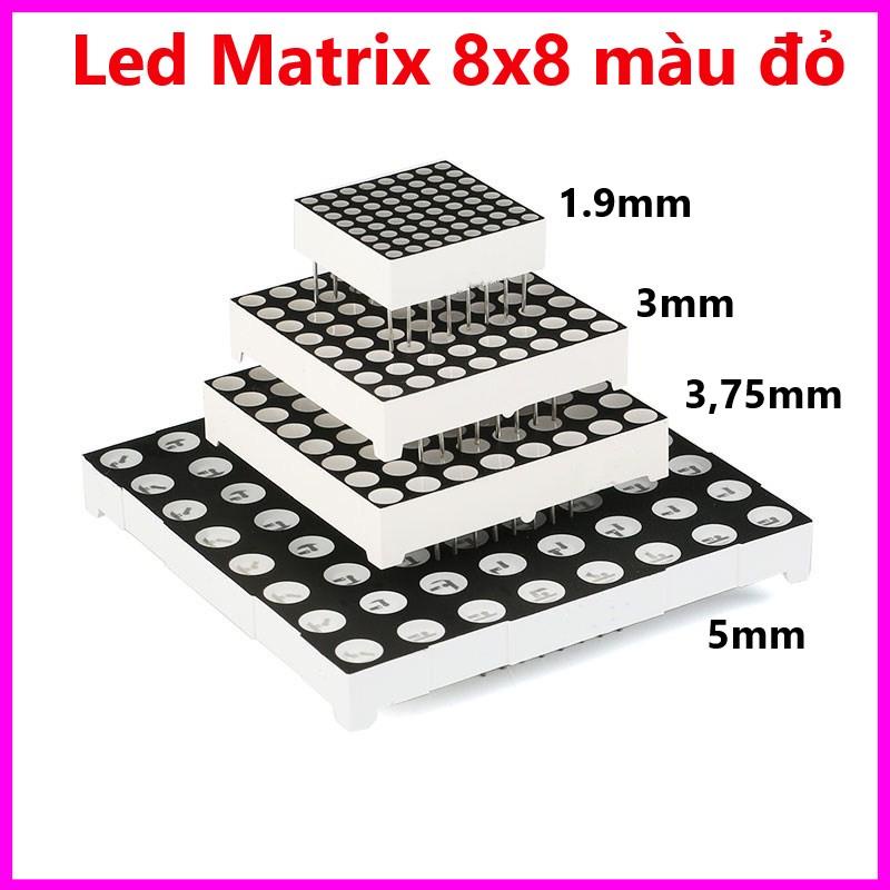Led Matrix 8x8 1.9mm, 3mm, 3,75, 5mm màu đỏ | Shopee Việt Nam
